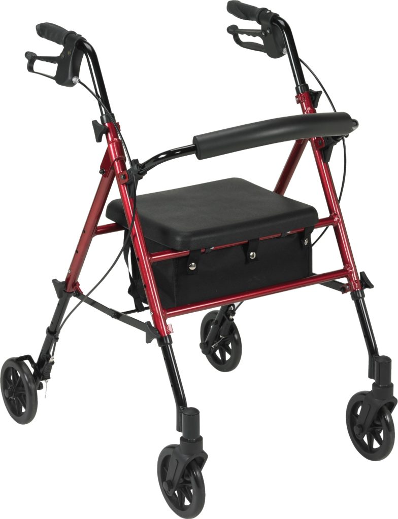 DRIVE UNIVERSAL ADJUSTABLE 4 WHEEL WALKER - Corner Home Medical